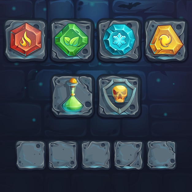 Vibrant Elemental Gems and Icons for Game or App Design | Jiffy Designs