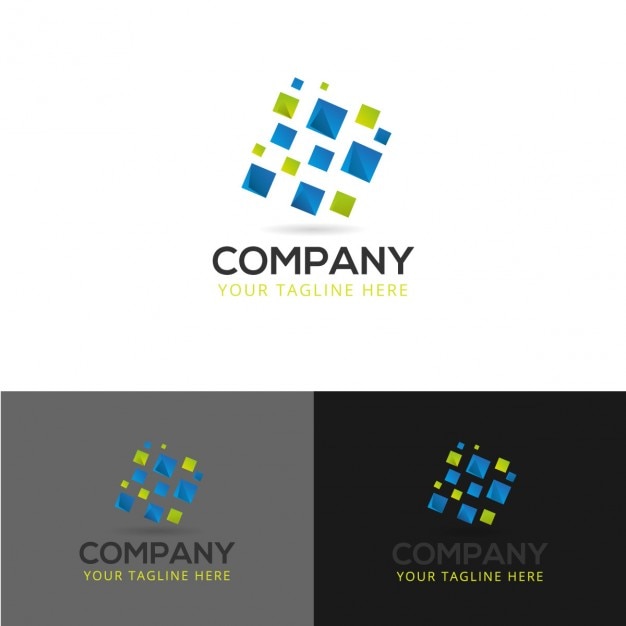 Geometric Blue and Yellow Square Pattern Company Logo Design | Jiffy ...
