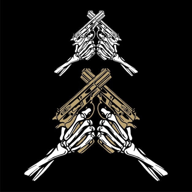 Interlocking Firearms: A Striking Monochrome Graphic Illustration ...