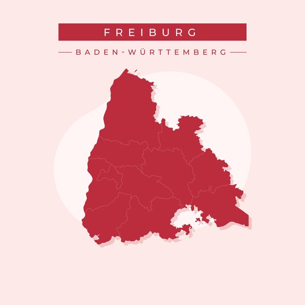 Vibrant Map of the Freiburg Region in Baden-Württemberg | Jiffy Designs