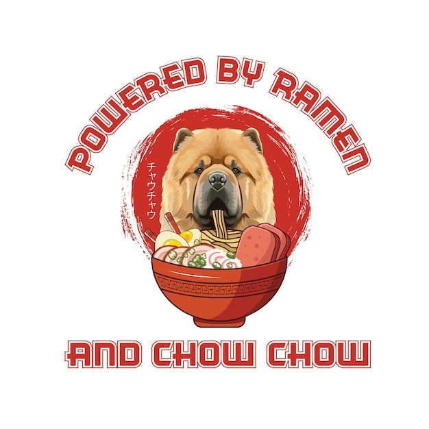 Chow Chow Pup Powered by Ramen and Chow Chow | Jiffy Designs