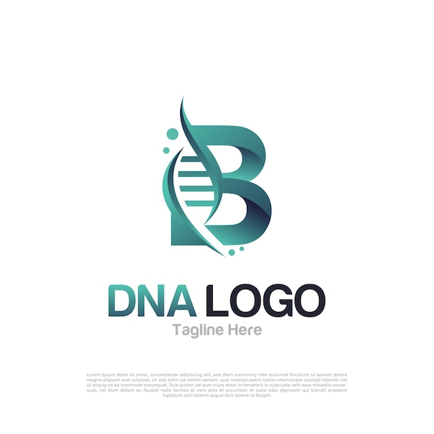 Elegant Genetic Blueprint B Letter Symbol with DNA Strands | Jiffy Designs