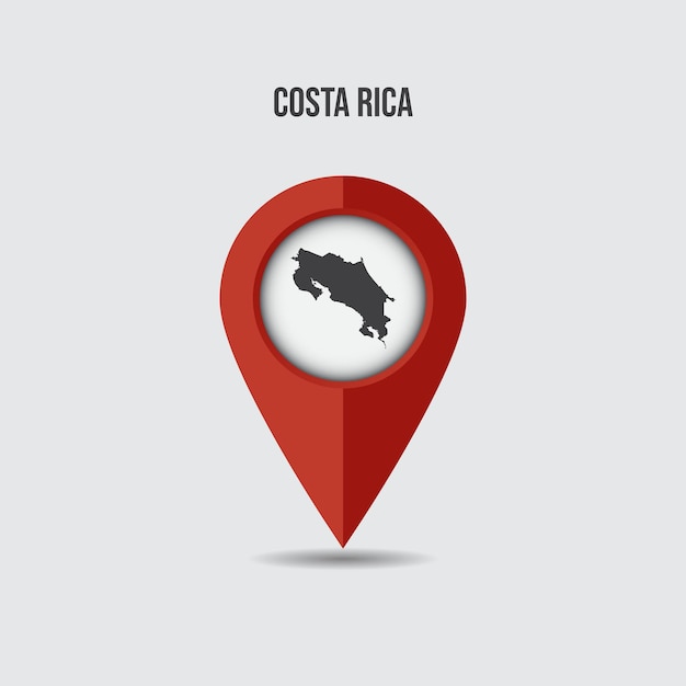 Iconic Costa Rican Map Marker with Detailed Country Silhouette | Jiffy ...