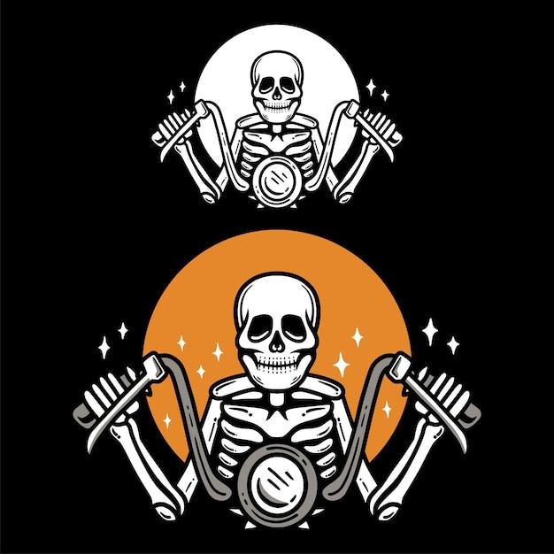 Spooky Skeleton Duo with Crossed Bones and Crescent Moons | Jiffy Designs