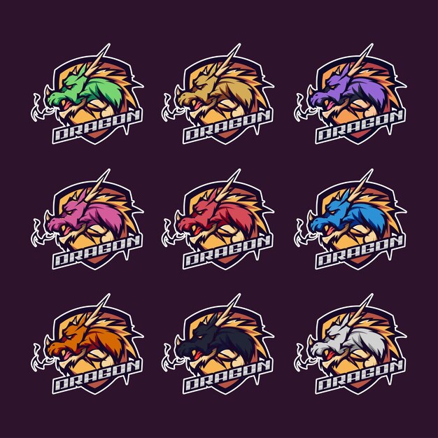 Vibrant Collection of Fierce Dragon Mascot Logos for Branding | Jiffy ...