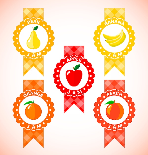 Vibrant Fruit Badges with Retro-Inspired Designs | Jiffy Designs
