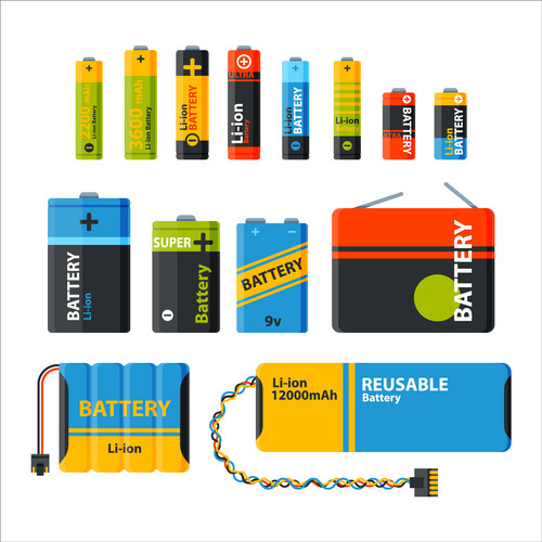 Battery Energy Tool Vector Illustration. Electricity Charge Fuel ...