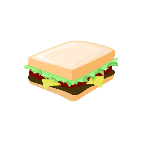 Fresh Sandwich Breakfast Food Cafe Vector Illustration Graphic Design ...