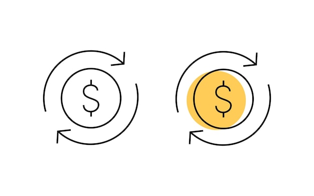 Circular money exchange symbols with dollar sign icons | Jiffy Designs