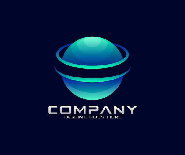 Vibrant Spherical Emblem with Sleek Orbital Design | Jiffy Designs