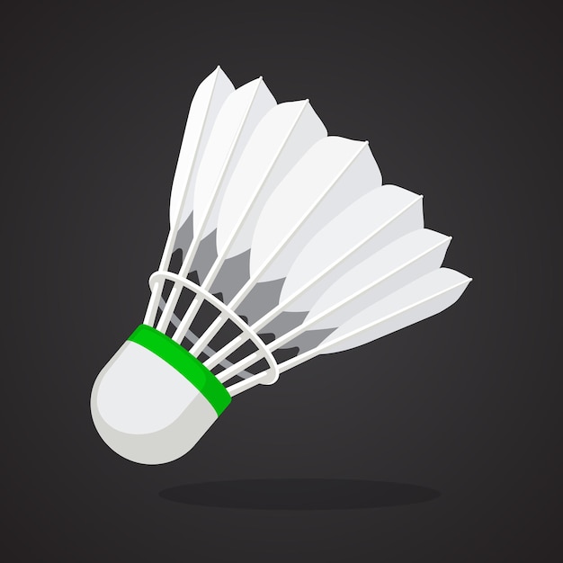 Elegant White Badminton Shuttlecock on Dark Background | Jiffy Designs