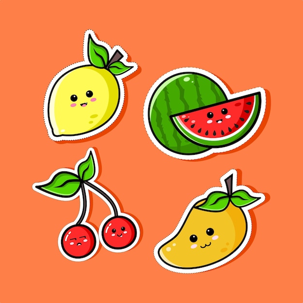 Vibrant Fruit Stickers: Lemon, Watermelon, Cherries, and Mango | Jiffy ...