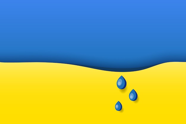 Vibrant Blue and Yellow Landscape with Water Droplets | Jiffy Designs
