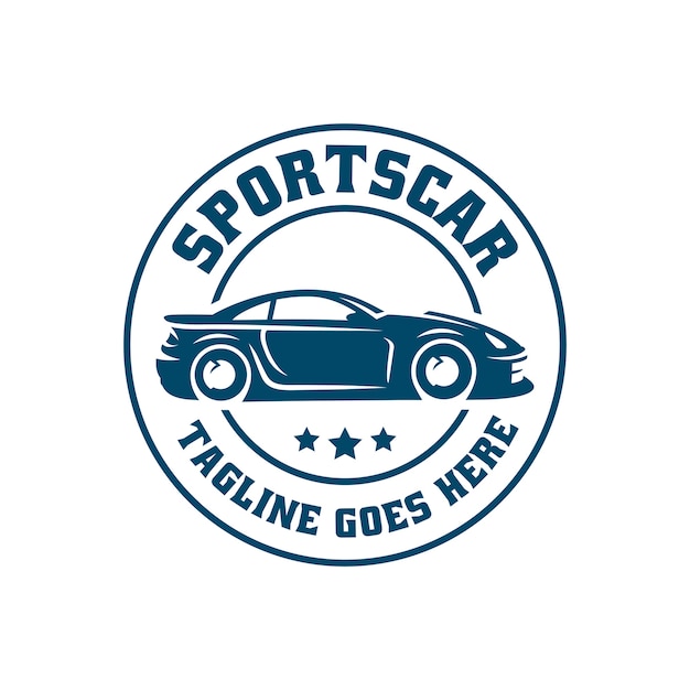 Vintage Sports Car Badge with Racing Tagline Illustration | Jiffy Designs