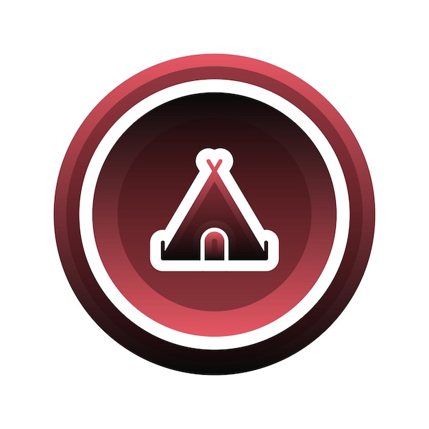 Vibrant Teepee Icon in Striking Burgundy Circle | Jiffy Designs