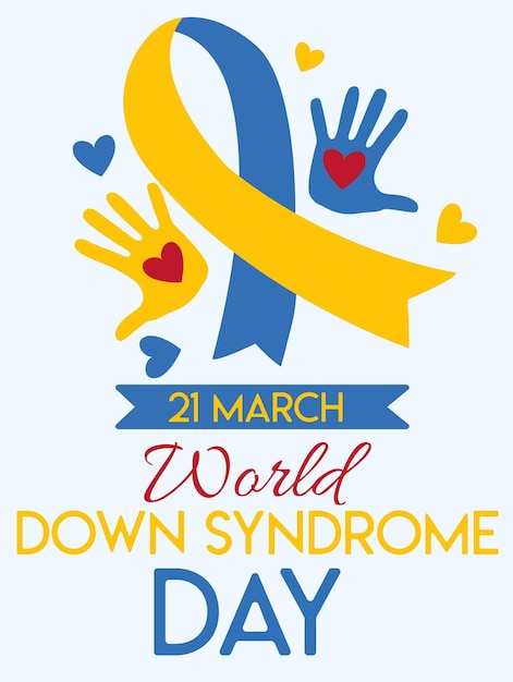 Celebrating World Down Syndrome Day with Vibrant Ribbon and Handprints ...