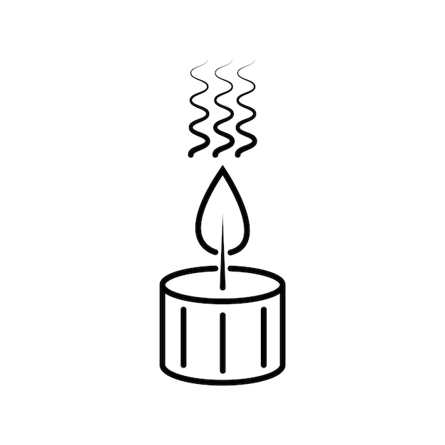 Minimalist Illustration of a Burning Candle with Smoke | Jiffy Designs