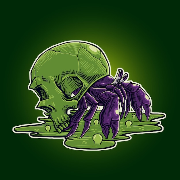 Spooky Skull and Creepy Crawly Creatures in the Moonlight | Jiffy Designs