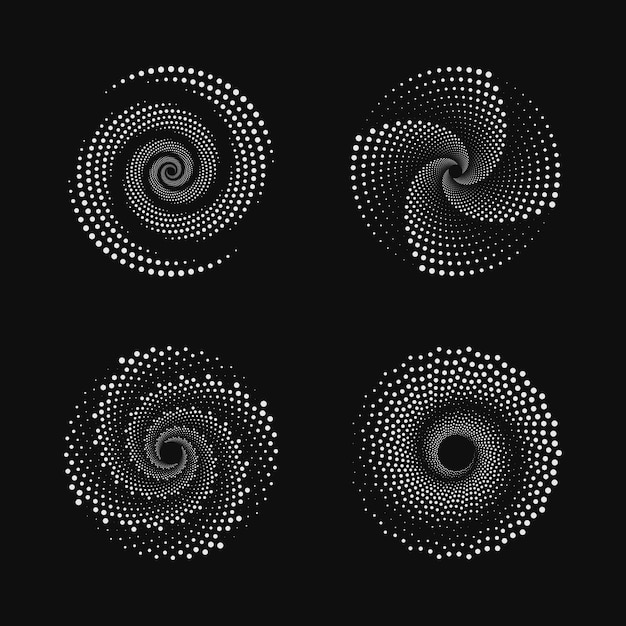 Mesmerizing Spiral Patterns Formed by Radiant Dots on Black | Jiffy Designs