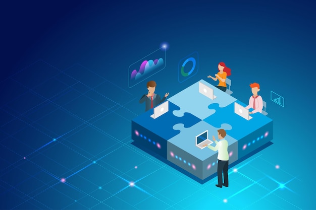 Collaborative Teamwork in a Futuristic Digital Workspace | Jiffy Designs