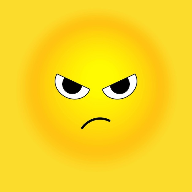 Angry Emoji Glaring Intensely on Vibrant Yellow Background | Jiffy Designs