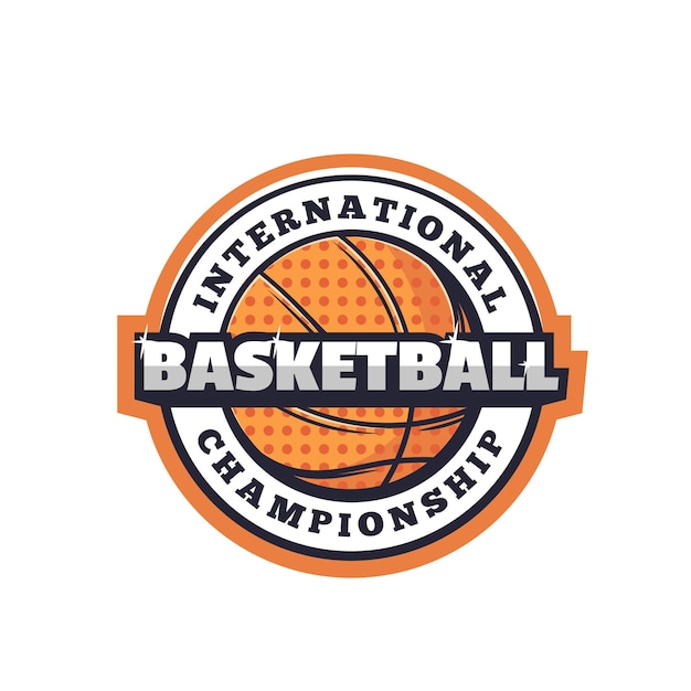 Vibrant Basketball Championship Logo with Textured Ball | Jiffy Designs