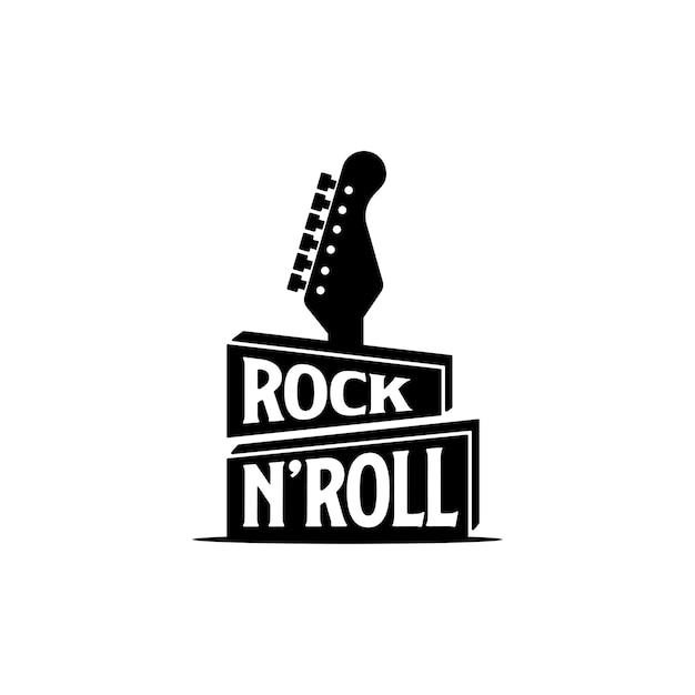 Iconic Rock Music Symbol with Stylized Guitar Silhouette | Jiffy Designs