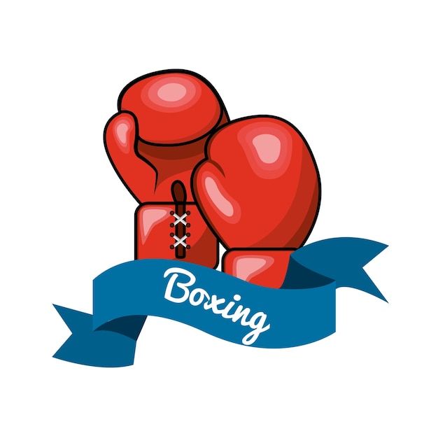 Vibrant Red Boxing Gloves with Ribbon Banner | Jiffy Designs