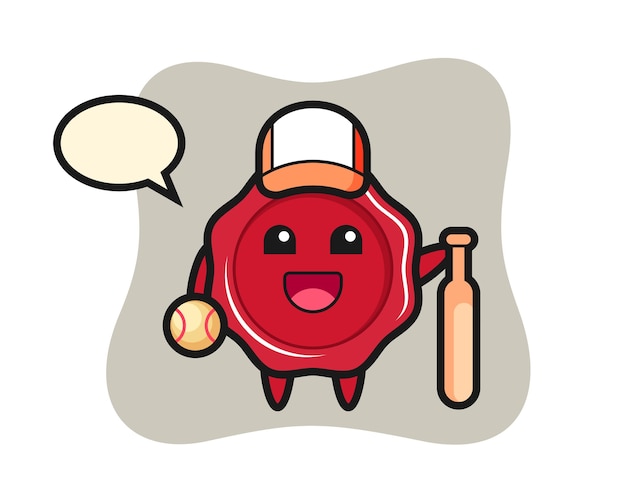 Cheerful Red Wax Seal with Baseball Gear | Jiffy Designs