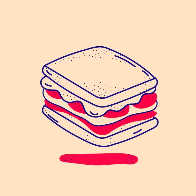 Delightful Layered Sandwich Illustration | Jiffy Designs