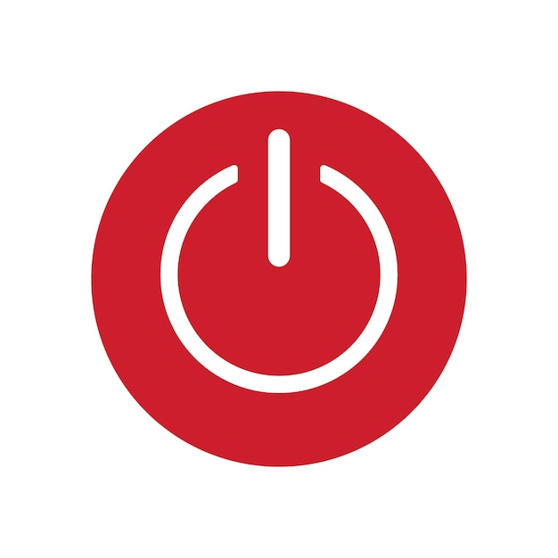 Minimalist Red Power Symbol with White Graphic Design | Jiffy Designs