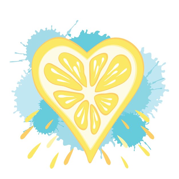 Vibrant Lemon Heart: A Zesty Splash of Joy | Jiffy Designs