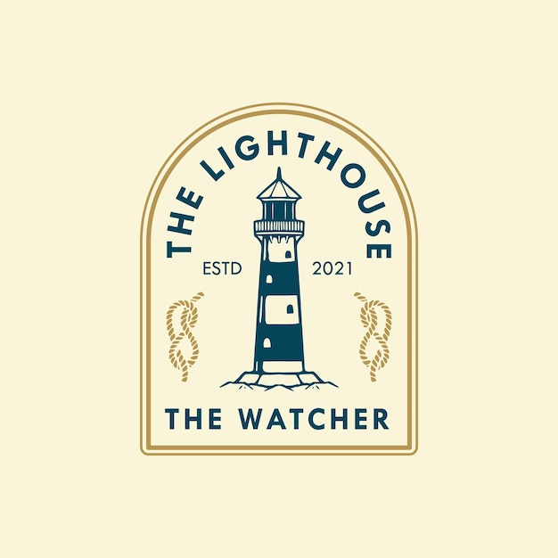Vintage Lighthouse Emblem with Nautical Rope Accents | Jiffy Designs