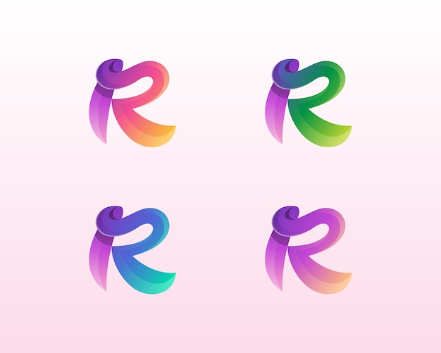 Vibrant Intertwined R Symbols in Gradient Colors | Jiffy Designs