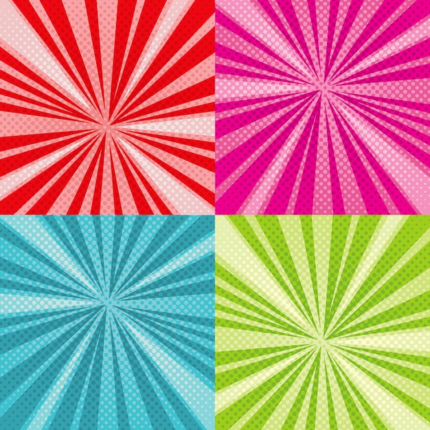 Vibrant Radial Sunburst Patterns in Contrasting Colors | Jiffy Designs