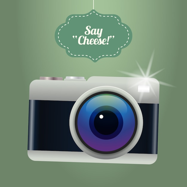 Vintage Camera Design with 'Say Cheese!' Text Illustration | Jiffy Designs