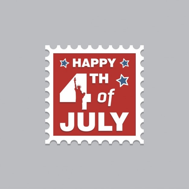 Patriotic 4th of July Stamp Design with Stars and Text | Jiffy Designs