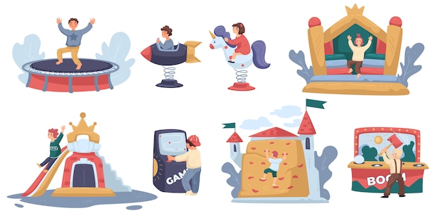 Vibrant Collection of Playful Inflatable Attractions and Amusement Park ...