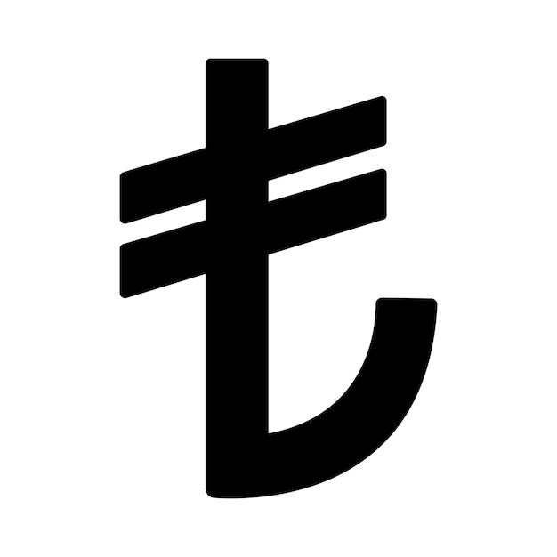 Striking Monochrome Turkish Lira Symbol | Jiffy Designs