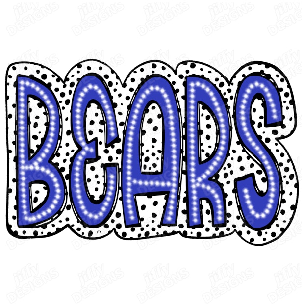 'Boars' Playful Typography with Dotted Border and Blue Gradient Fill ...