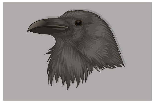 Majestic Raven with Piercing Gaze and Intricate Feathers | Jiffy Designs