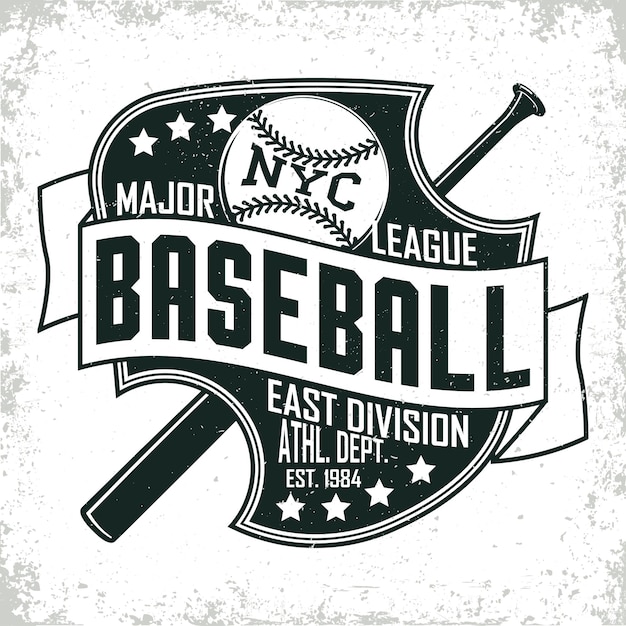 Vintage Major League Baseball East Division Emblem with Stars and Bats ...