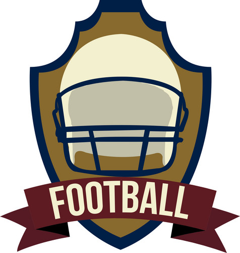 Isolated Heraldry Shield With A Ribbon And A Football Helm | Jiffy Designs