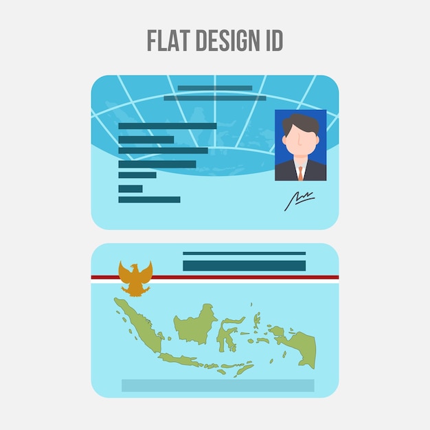 Stylish Identification Card with Indonesia Map Graphic | Jiffy Designs