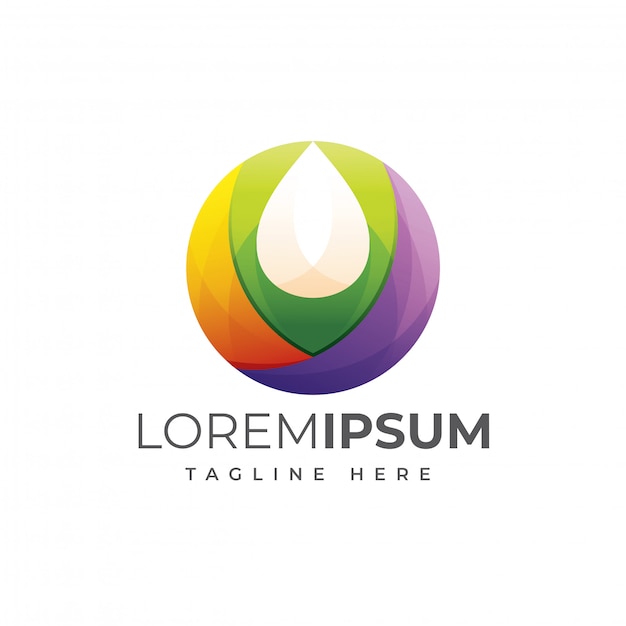 Vibrant Overlapping Circles Logo with Stylized Leaf Shape | Jiffy Designs