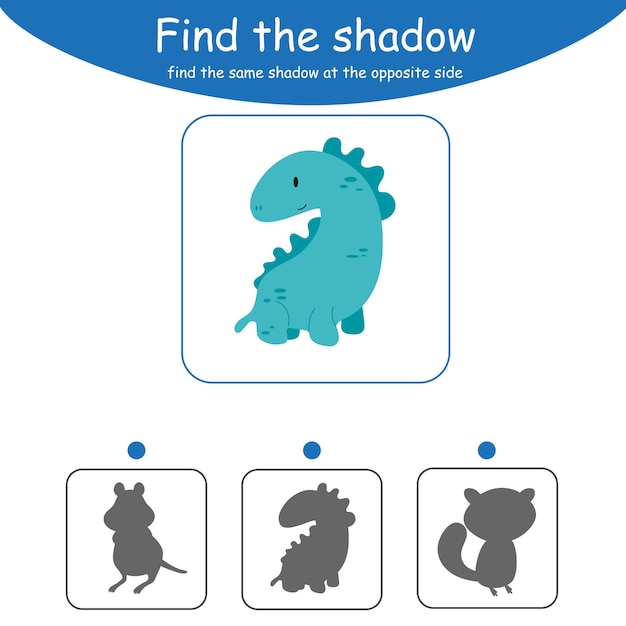Adorable Dinosaur Shadow Matching Game for Kids | Jiffy Designs