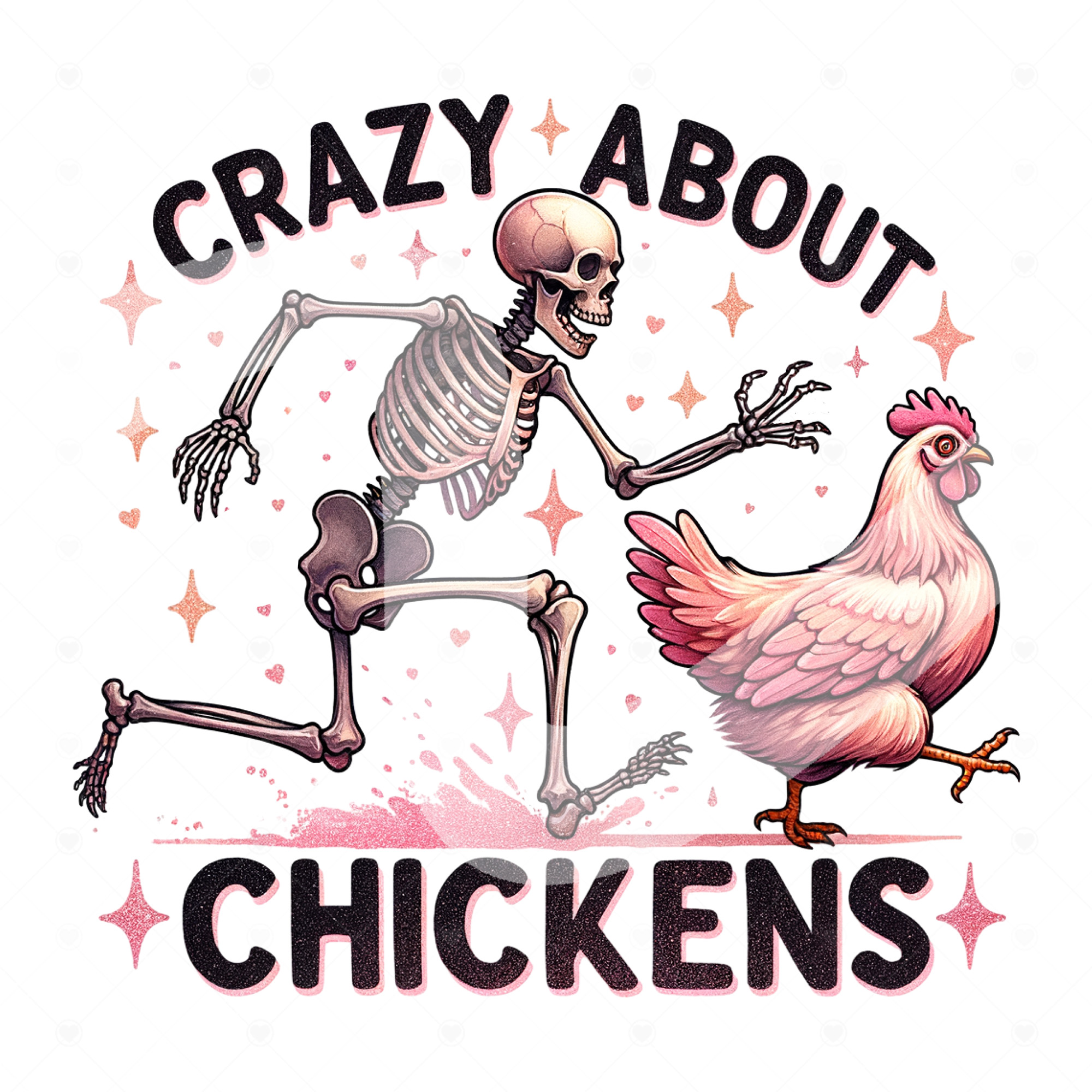 'Crazy About Chickens' Featuring Playful Skeleton Chasing Hen | Jiffy ...