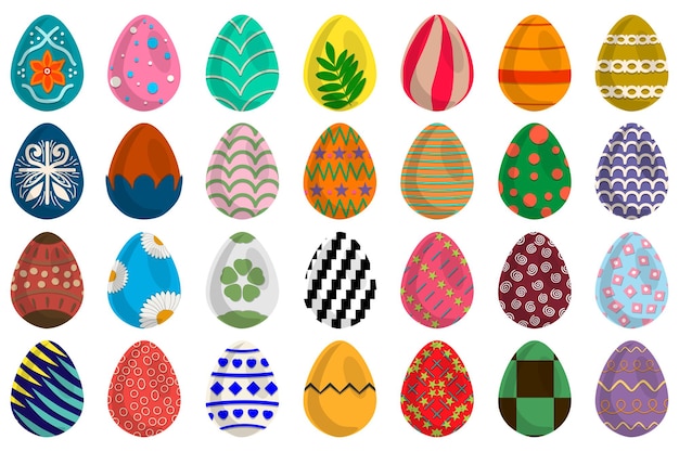 Vibrant and Diverse Easter Egg Collection with Intricate Patterns ...