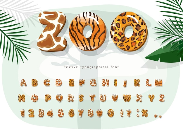Vibrant Safari-Inspired Typographic Donuts with Tropical Leaves | Jiffy ...