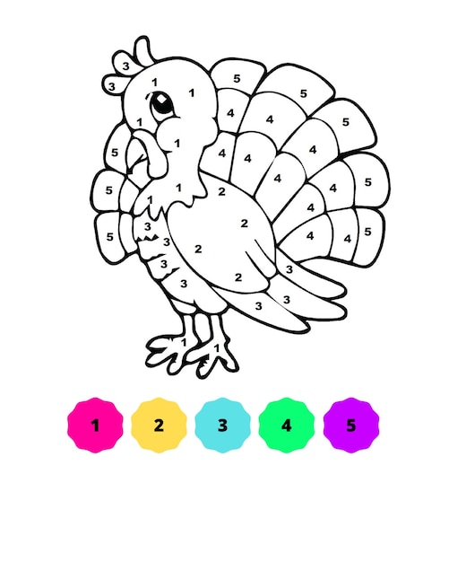 Whimsical Peacock: A Vibrant Color-by-Number Illustration | Jiffy Designs